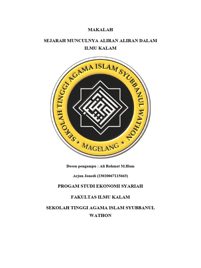 Makalah Ilmu Kalam (Arjun) | PDF