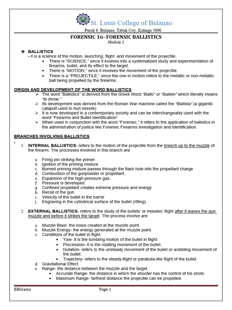 balistics Mod 1 | PDF | Gun Barrel | Firearms