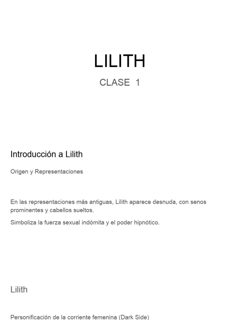 Lilith Clase 1.2 | PDF | Lilith | Mente