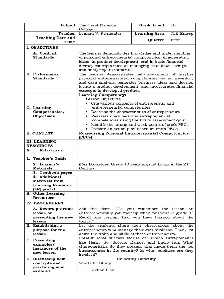 Entrep 1 | PDF | Entrepreneurship | Learning