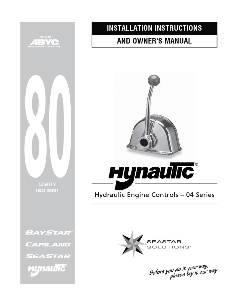 Hynautic Hydraulice Engine Controls O4 Series Installation Service (EN ...