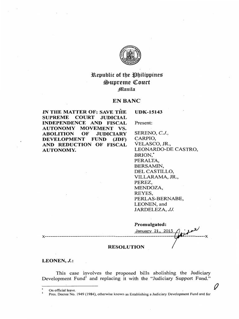 In The Matter of Save The Supreme Court Judicial Independence and ...