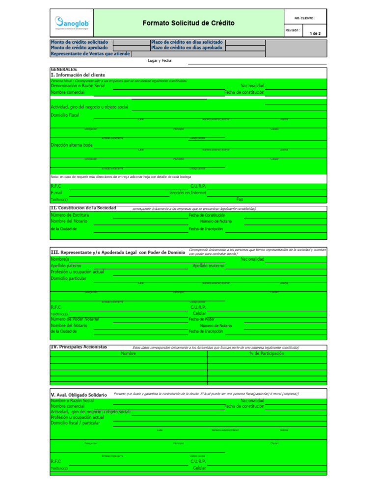 San F-Co-02 Formato Formato Solicitud de Crédito 01 | PDF | Crédito | Finanzas y administración ...