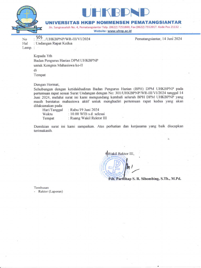 Surat Undangan Ke-2 Kepada DPMU - Juni 2024 | PDF