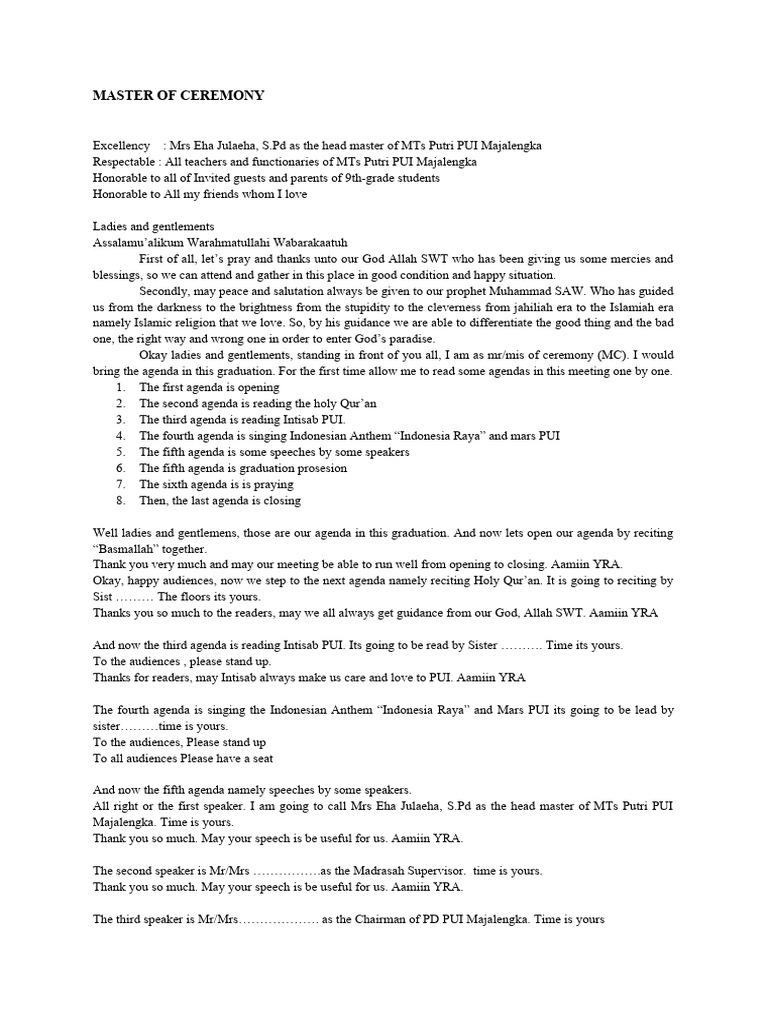 Graduation Ceremony Agenda Overview | PDF | Abrahamic Religions