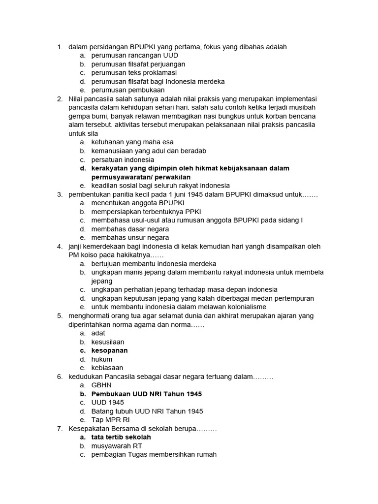Soal PPKN Kelas X Nurina | PDF