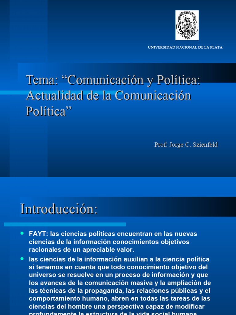 Comunciación y Política - Clase Titular | PDF | Comunicación | Medios ...