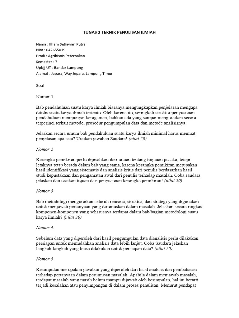 TUGAS 2 Teknik Penulisan Ilmiah Ilham Setiawan Putra | PDF | Seni