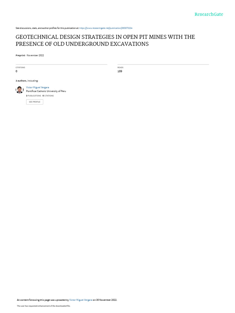 Geotechnical Design Strategies in Open Pit Mines With The Presence of Old Underground ...