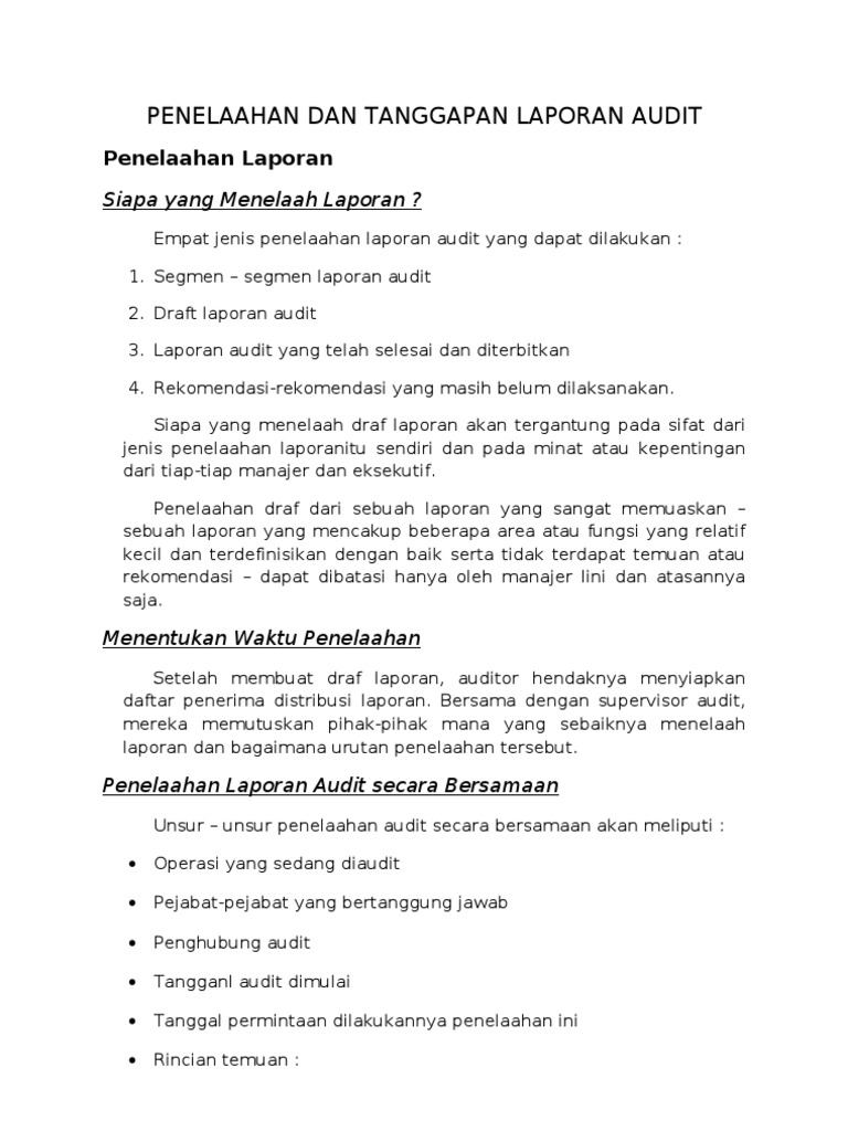 Optimasi Penelaahan Laporan Audit | PDF | Karier & Perkembangan