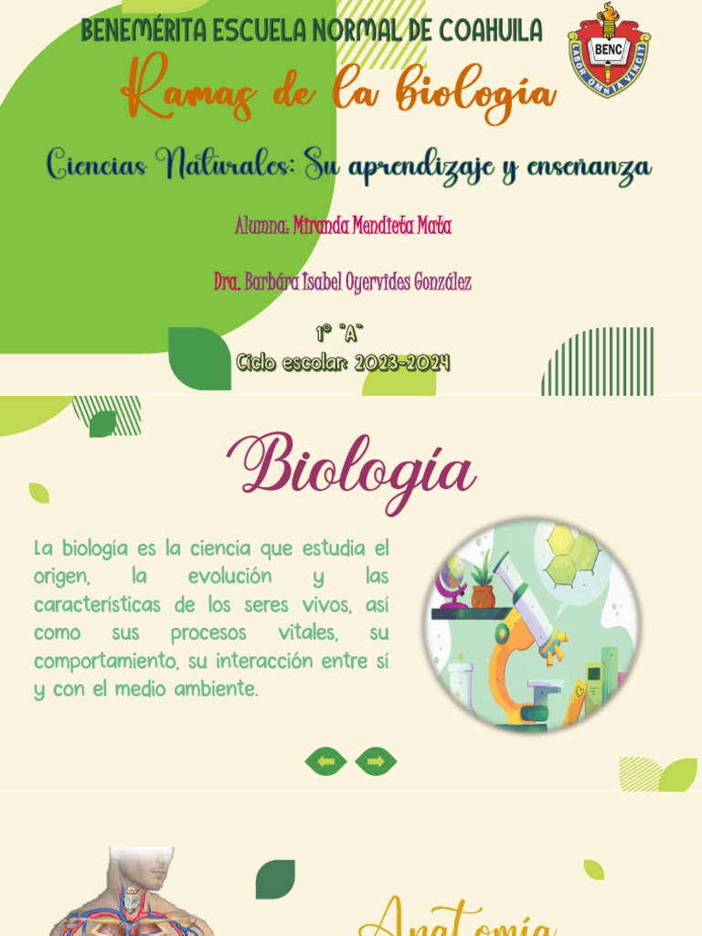 RAMAS DE LA BIOLOGIA | PDF | Biología | Organismos