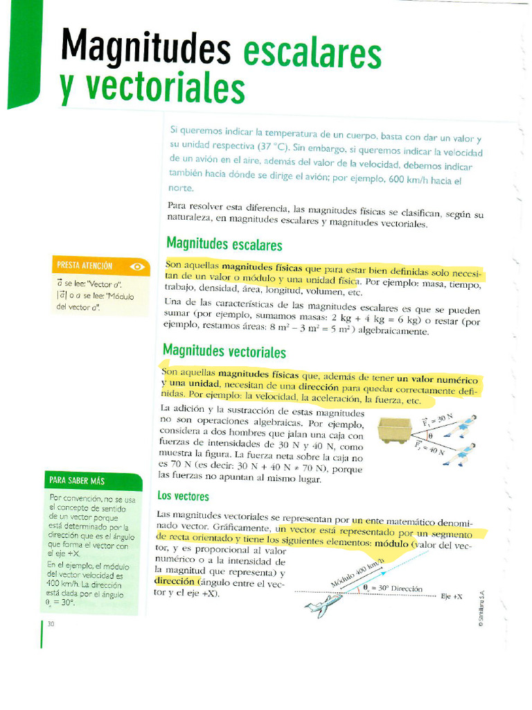 Magnitudes Escalares y Vectoriales | PDF