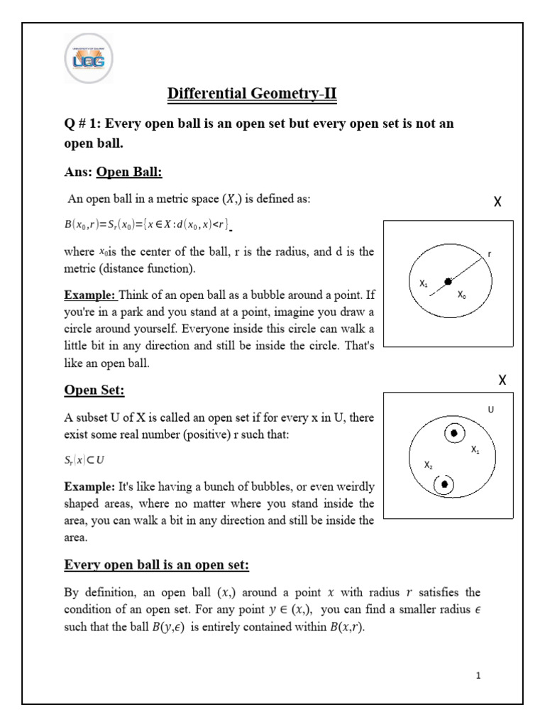 Open Balls and Sets in Metric Spaces | PDF | Geometry | Topology