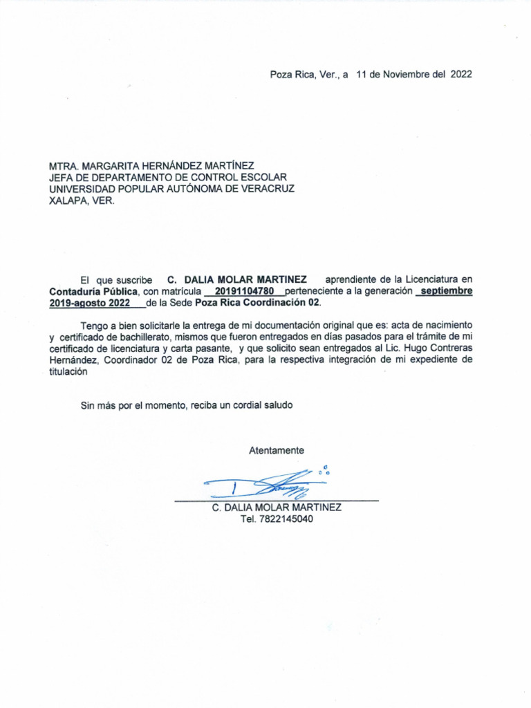 Solicitud de Documentos Originales | PDF