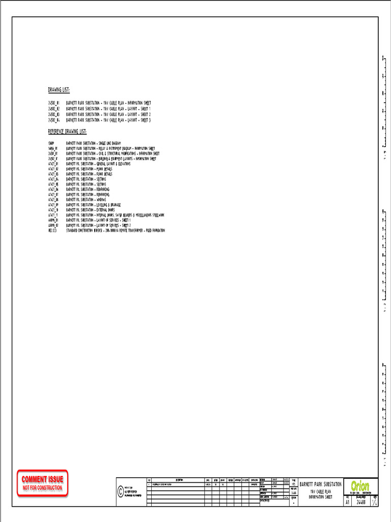 Comment Issue: Not For Construction | PDF