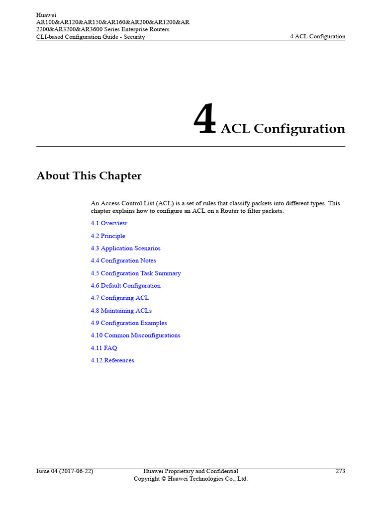 01-04 ACL Configuration | Download Free PDF | Internet Protocols | I Pv6