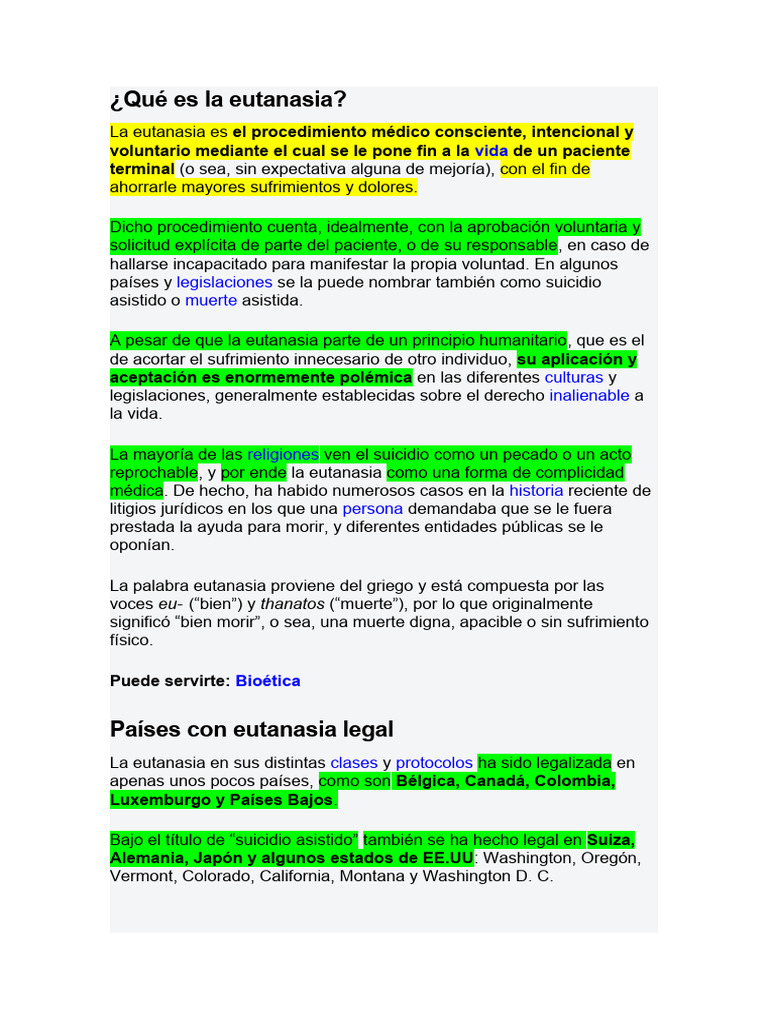 Qué es la eutanasia y RESUMEN DE MIHAIL UCEDA | PDF