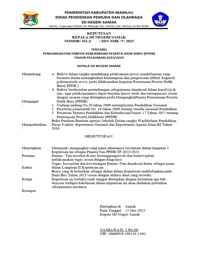 SK PPDB 2023-2024 | PDF