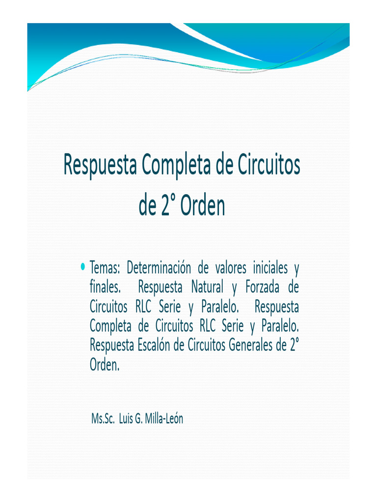 Respuesta Completa de Sistemas de 2° Orden | PDF | Red eléctrica ...
