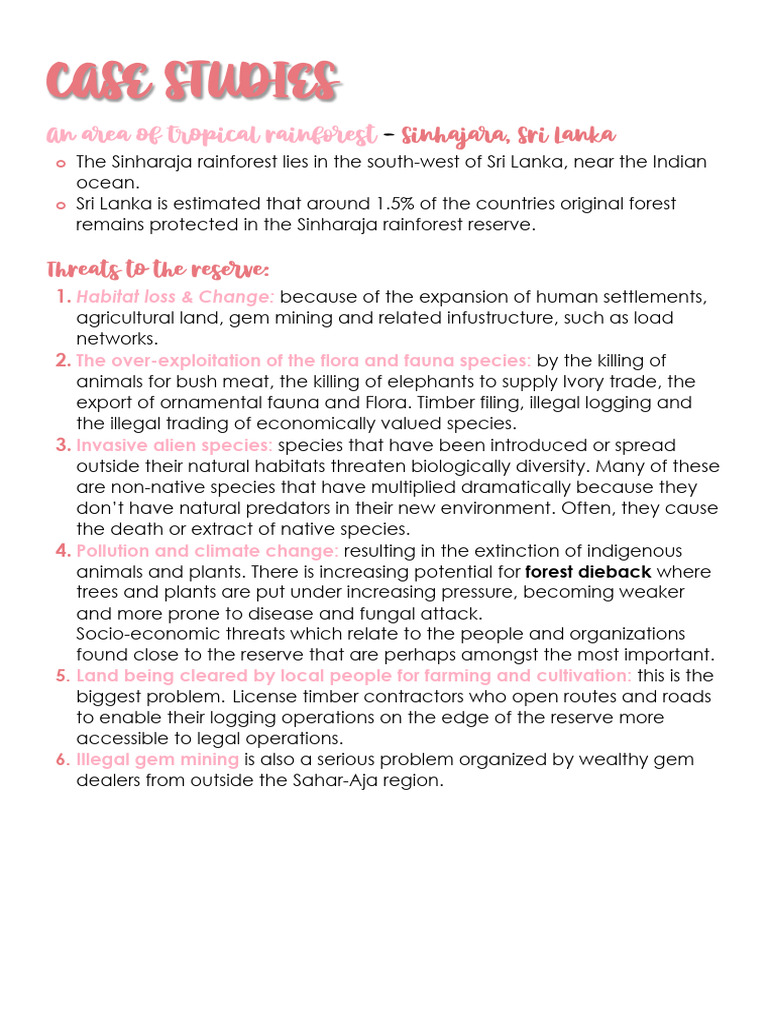 CASE STUDIES Geography | PDF | Logging | Deforestation