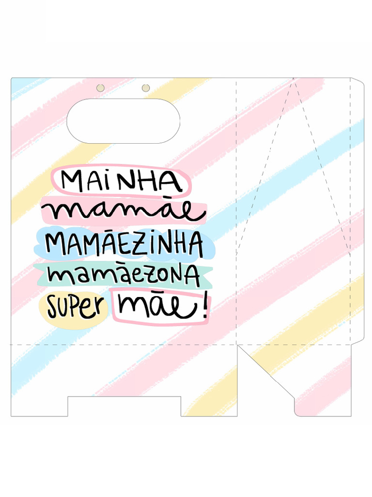 12 Sacola Frente Mainha Mamãe Maezona Super Mãe Pdf