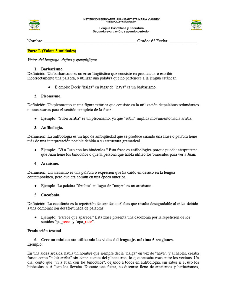 Solucionario - 2p2c - 6 - Lengua Castellana | PDF | Poesía | Palabra