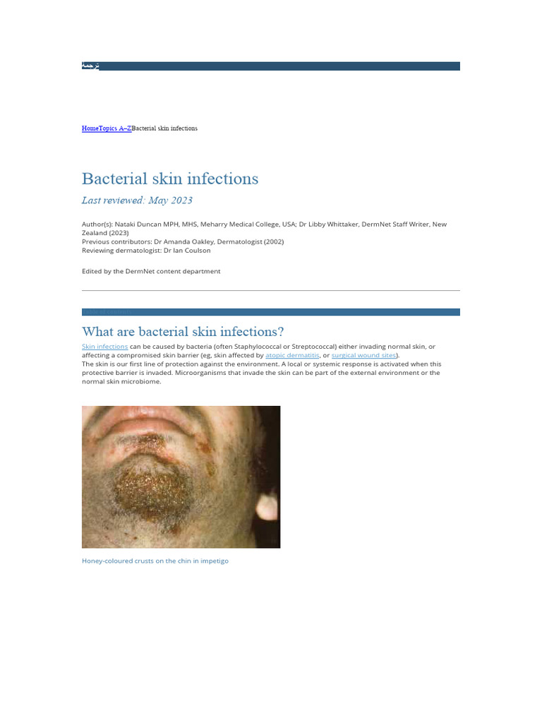 Bacteria Skin Infaction | PDF | Methicillin Resistant Staphylococcus Aureus | Infection