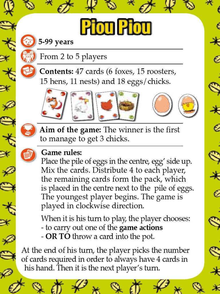 Djeco Piou Piou Rules | PDF