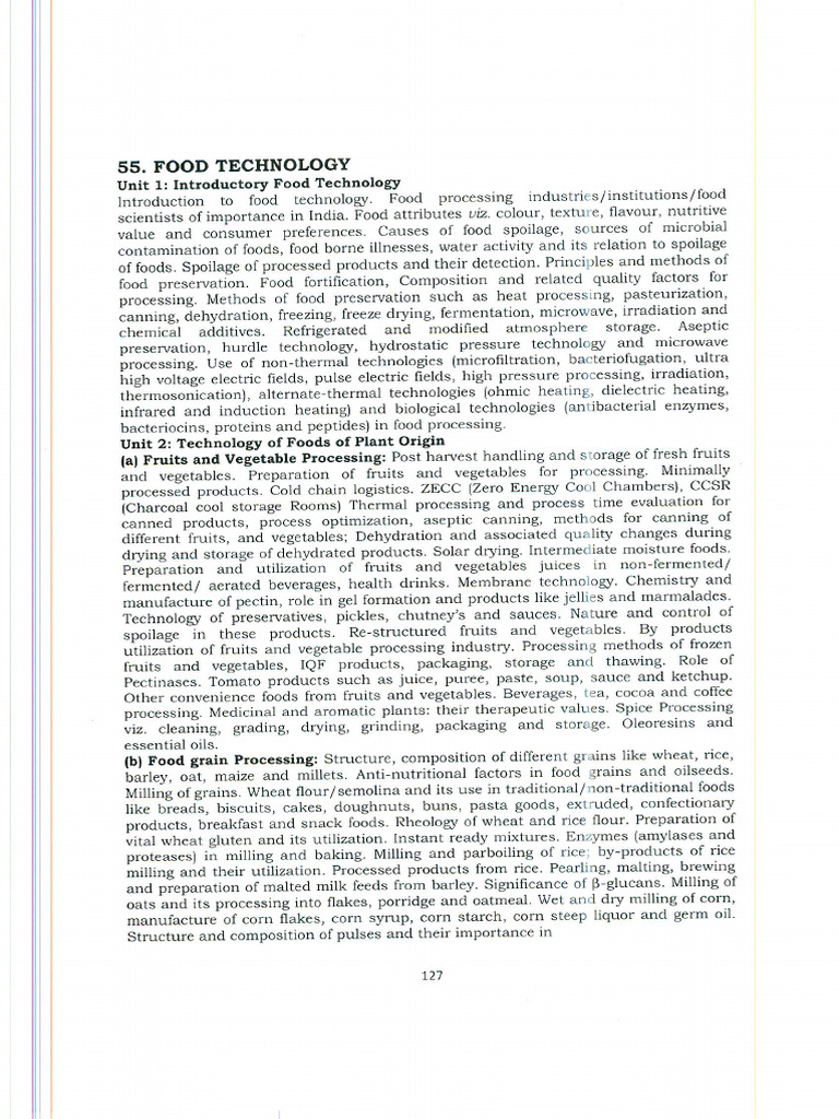 ASRB NET (Food Technology) | PDF