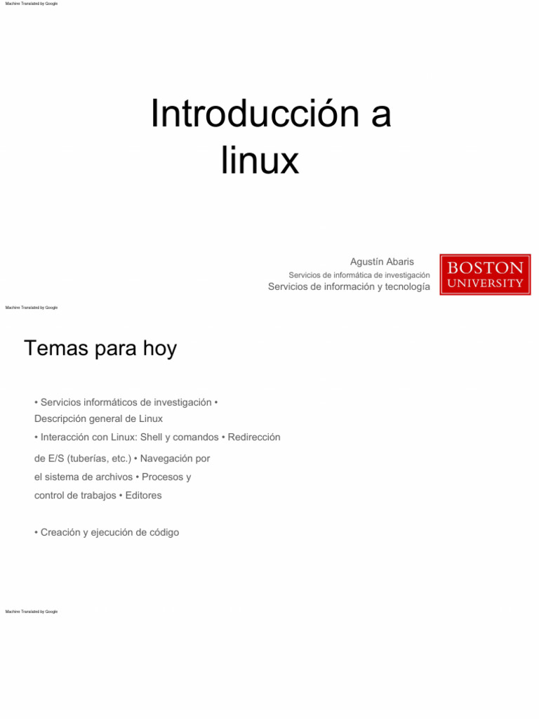 2018 Summer Tutorial Intro To Linux | PDF | Mac OS | Archivo de computadora