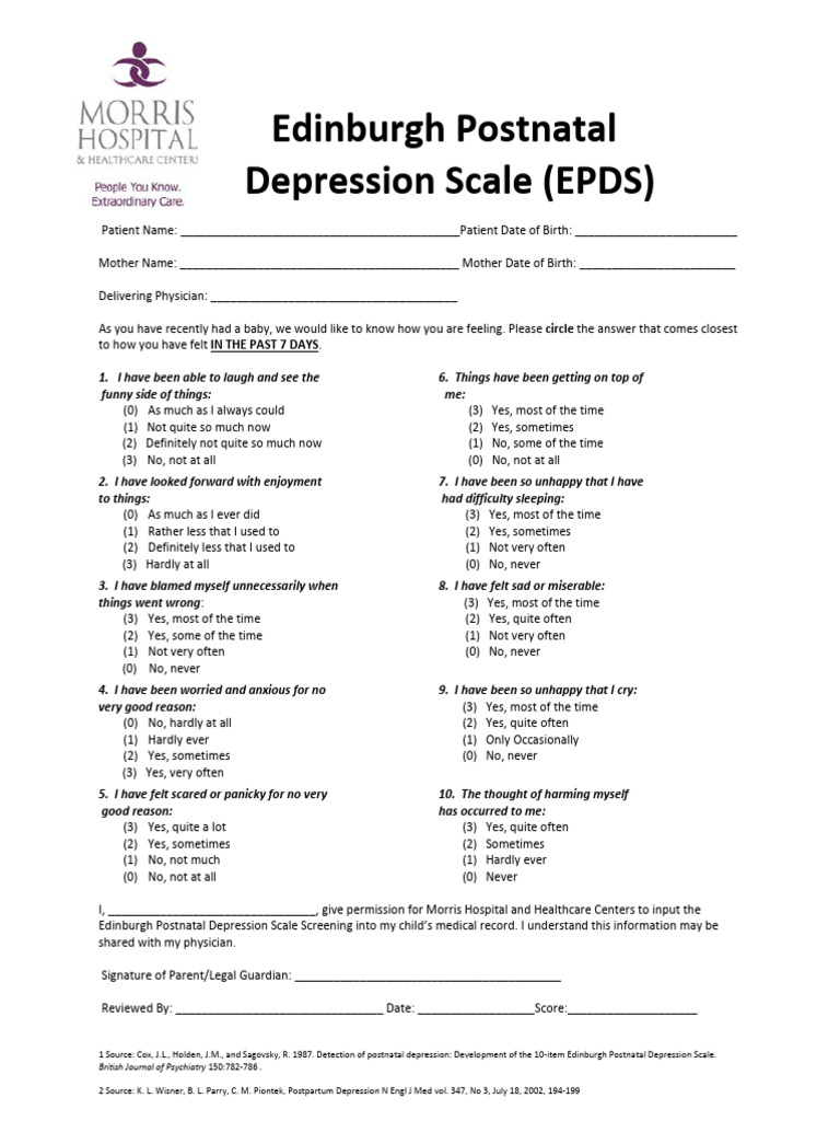 Edinburgh Postnatal Depression Screening | PDF | Postpartum Depression ...