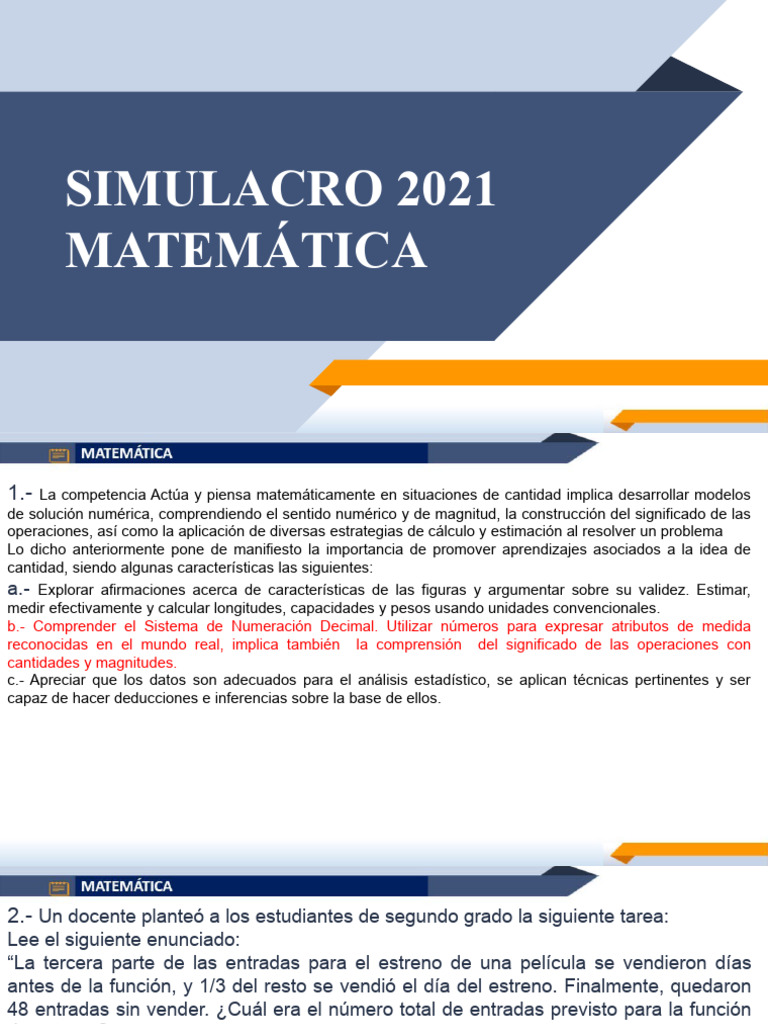 Simulacro 3 Mate | PDF | Aprendizaje | Ecuaciones