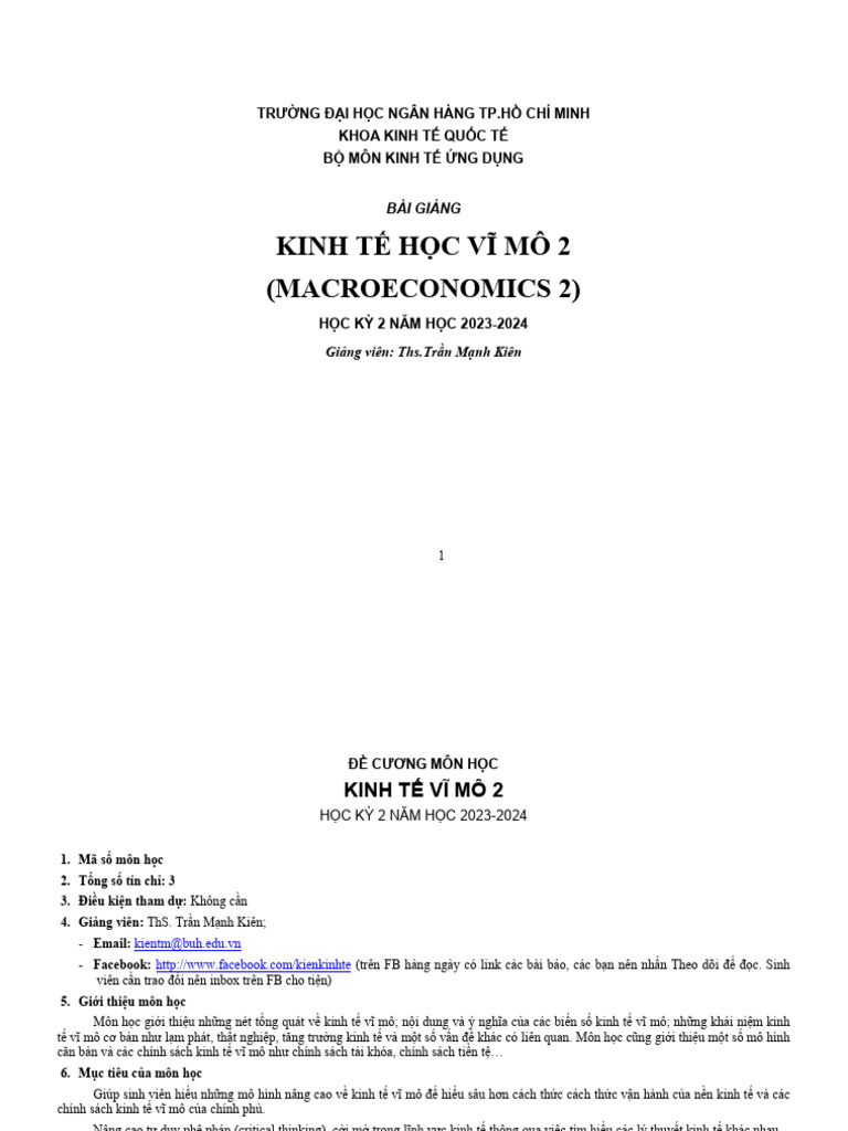 Macro 2 - 2022-23 - BUH - English | PDF