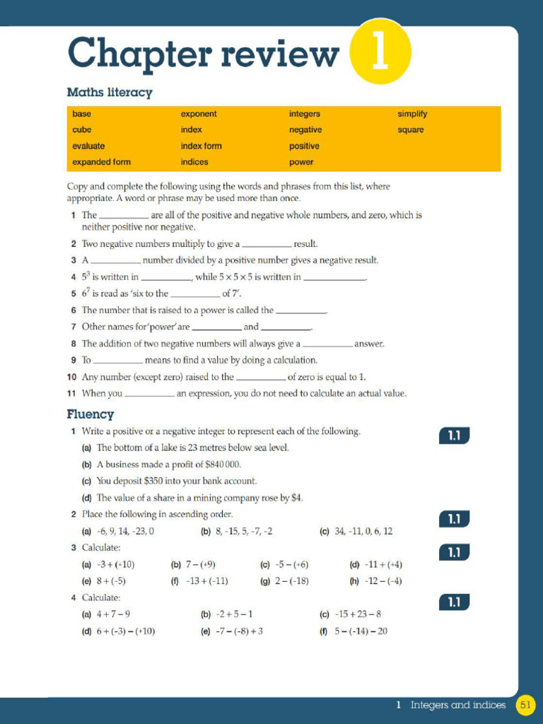 Indices Year 8 | PDF