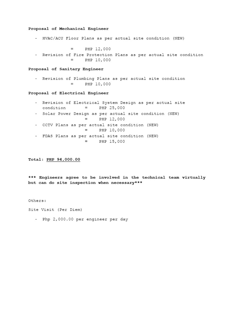 Proposal of Mechanical Engineer | PDF