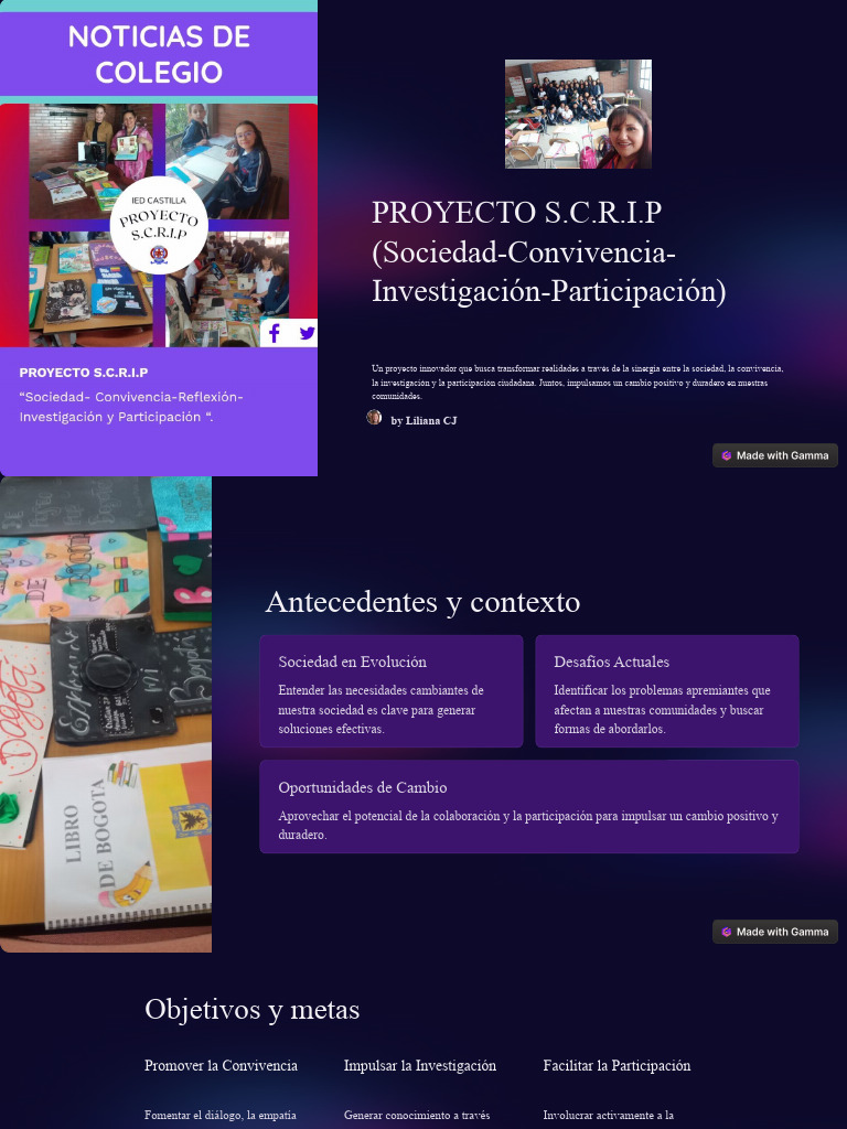Proyecto S.C.R.I.P (Sociedad-Convivencia-Investigación-Participación ...