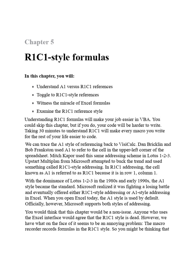 Understanding R1C1 in Excel VBA | PDF | Spreadsheet | Microsoft Excel