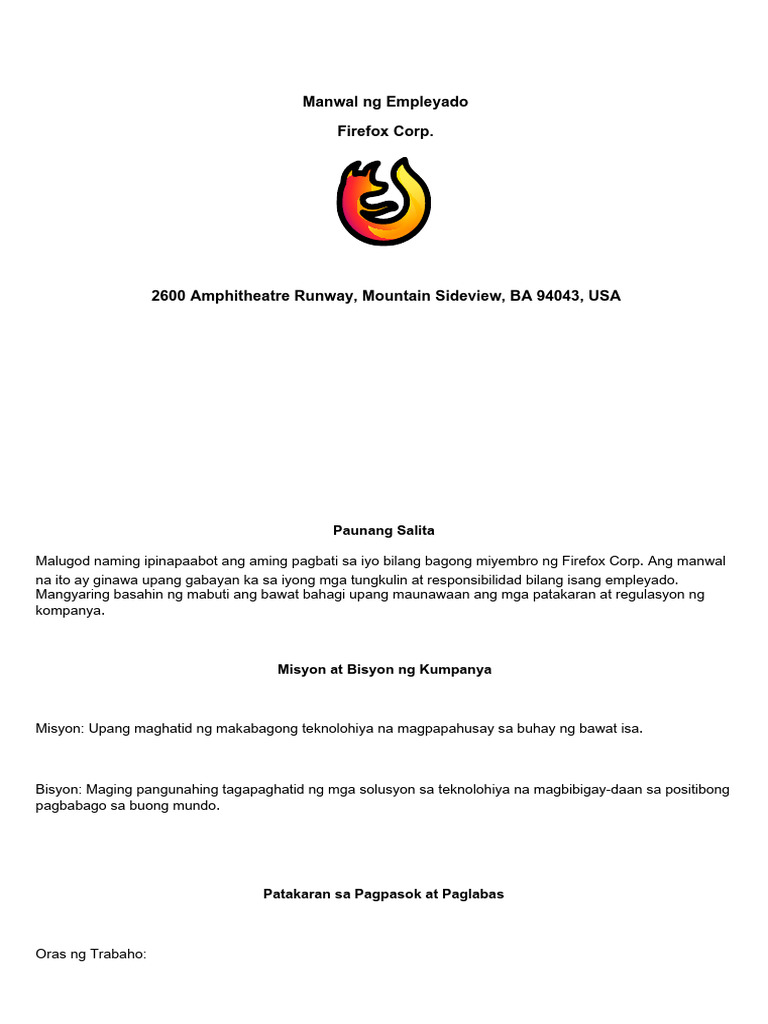 Employee's Manual PDF | PDF
