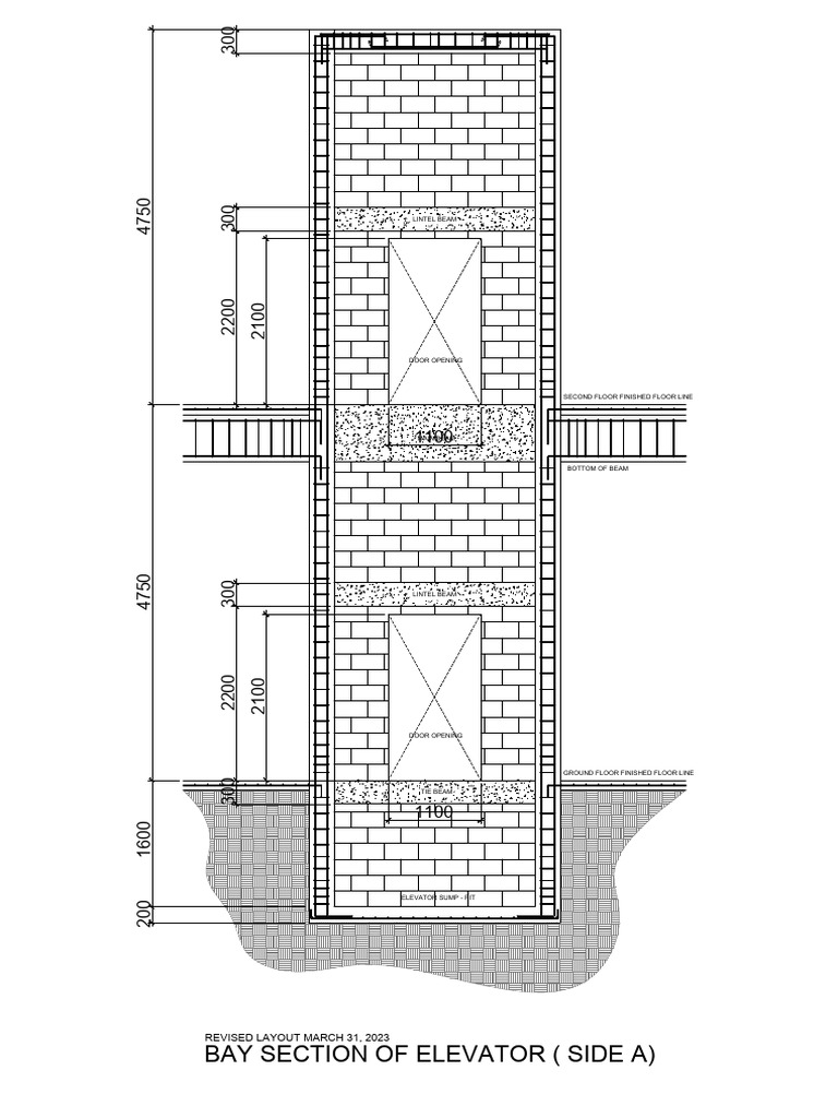 Bay Section Details for Elevator Design | PDF