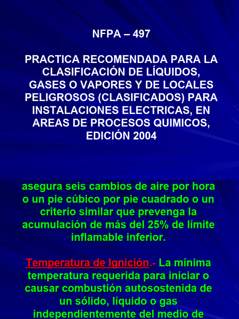 Clasificación de Áreas Peligrosas NFPA 497 | PDF | Combustión | Gas ...