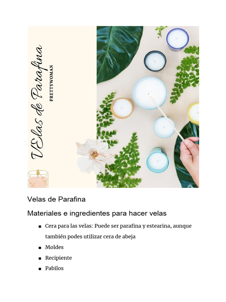 Como Hacer Velas de Parafina | PDF | Vela