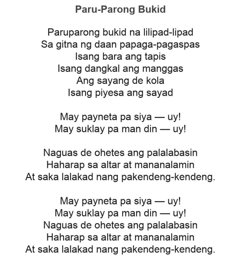 Paru-Parong Bukid | PDF