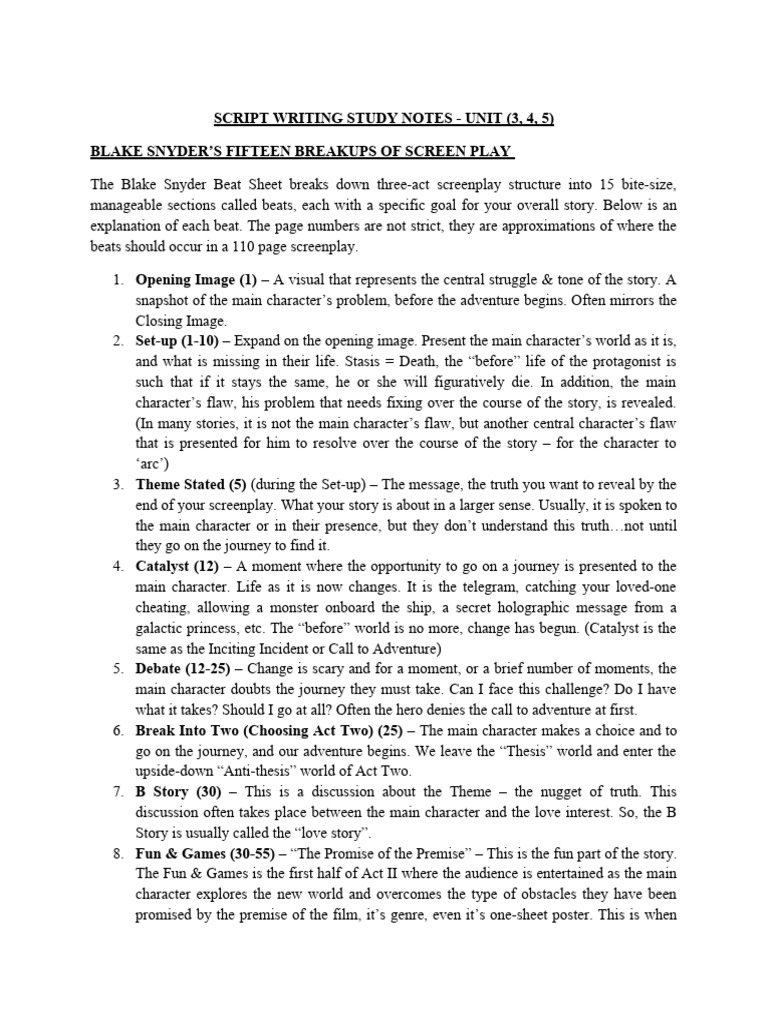 SCRIPT WRITING NOTES 2021 | Download Free PDF | Screenplay