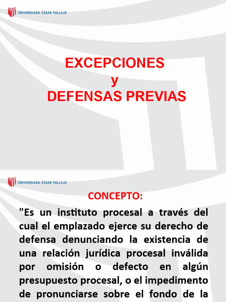 EXCEPCIONES y DEFENSAS ... | Descargar gratis PDF | Ley procesal ...