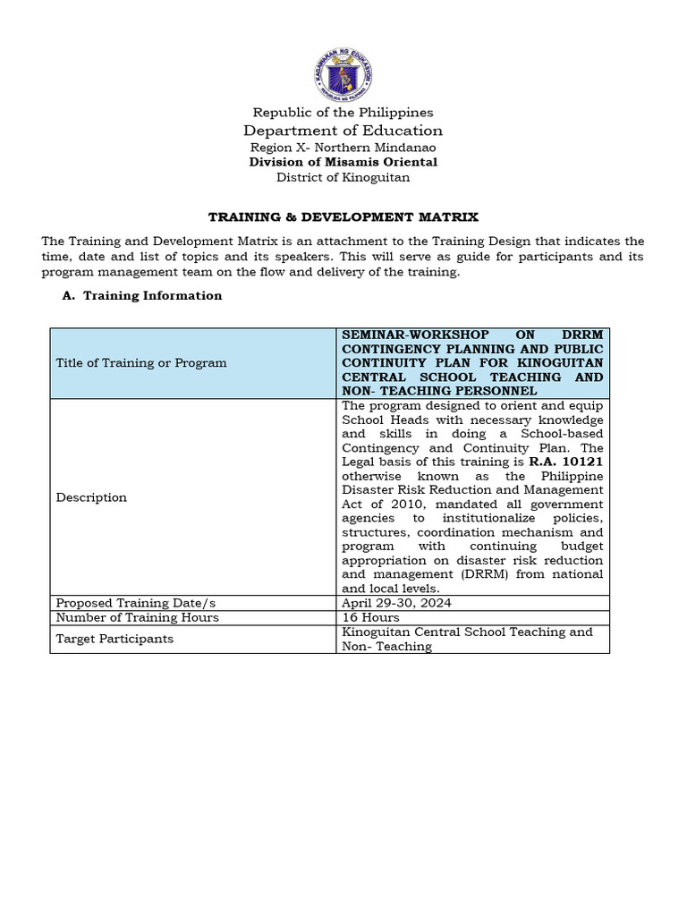 Contingency Plan -AND-Public Service Continuity Plan_PROGRAM-MATRIX-AND ...