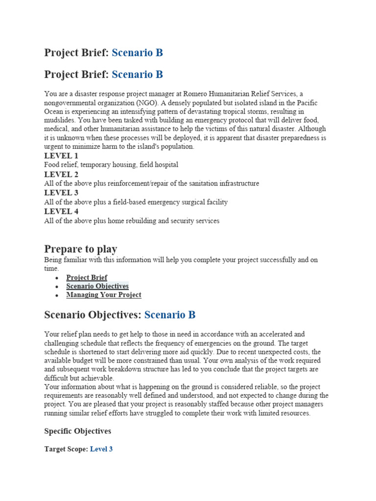 Project Brief 1 | PDF | Emergency | Disasters