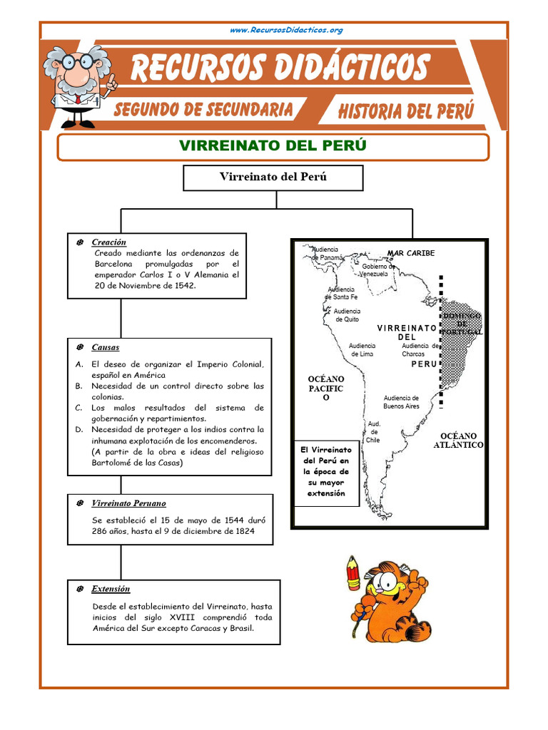 FICHA Virreinato Del Perú Para Segundo Grado de Secundaria | PDF | Nueva españa | Imperio español