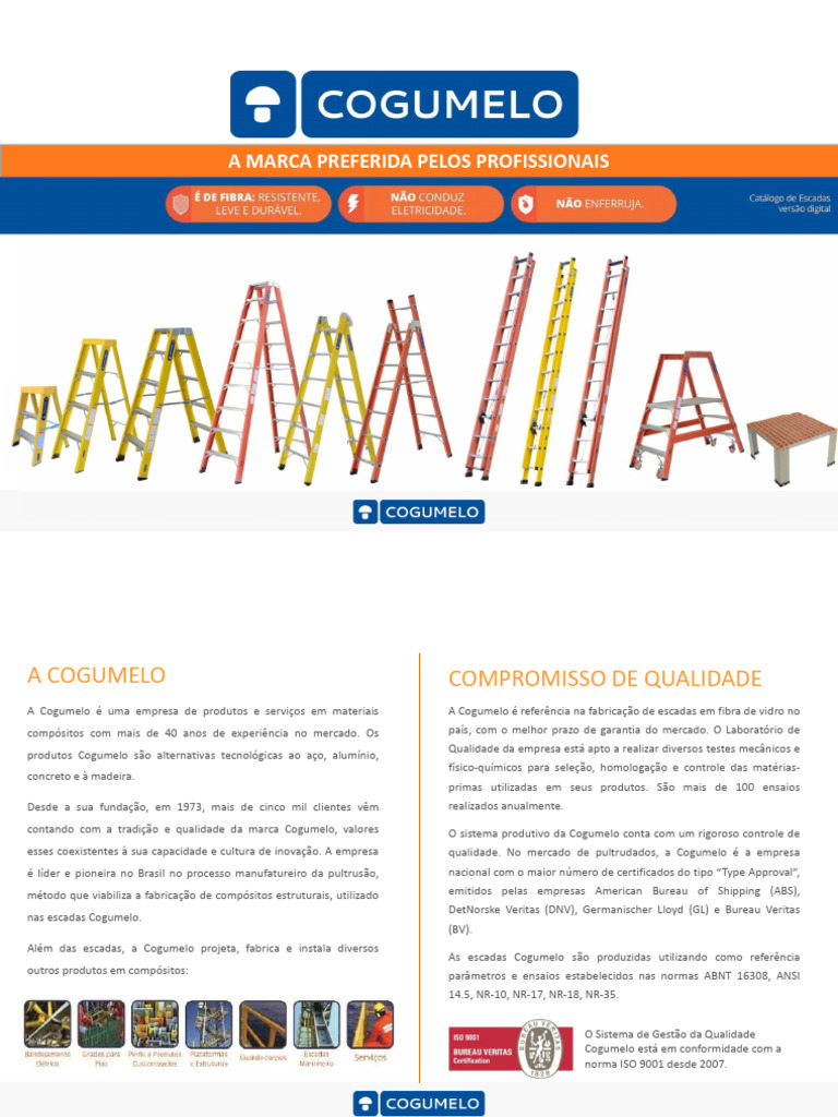 Escadas em Fibra de Vidro Cogumelo | PDF | Qualidade (negócios) | Nylon
