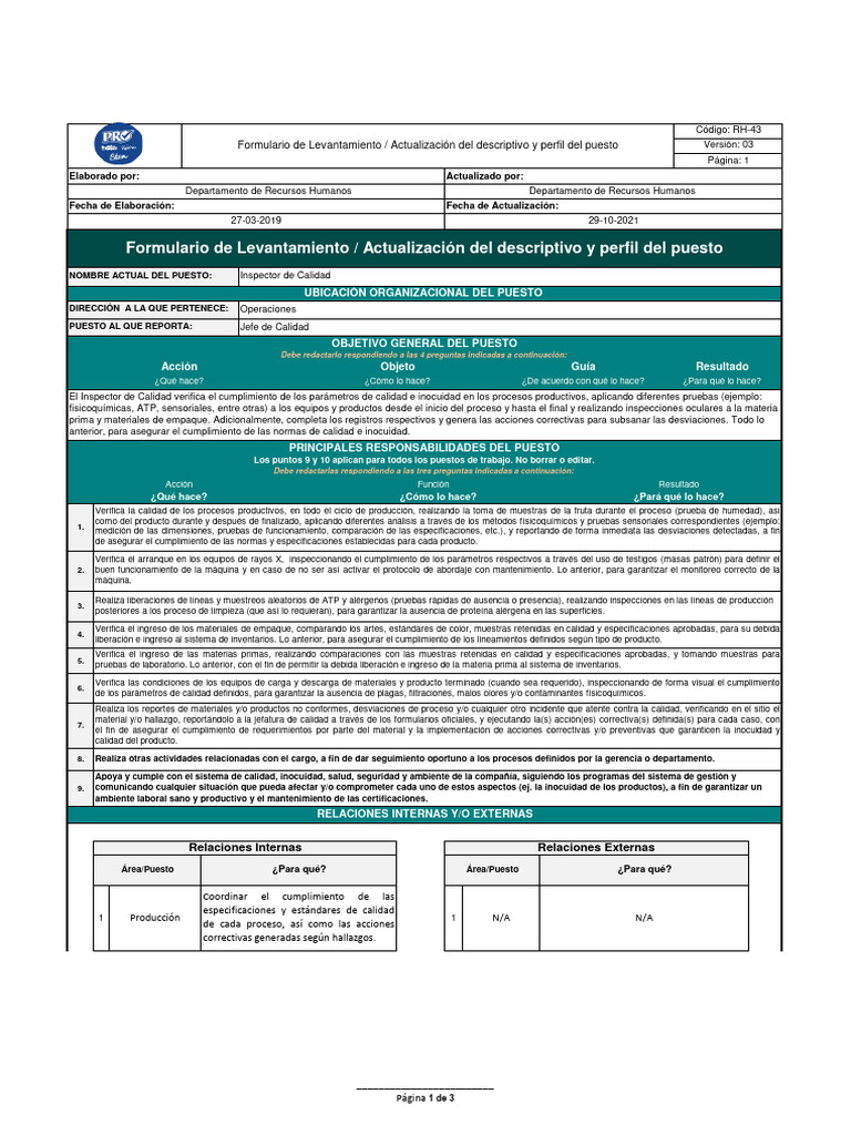 Inspector de Calidad: Funciones y Requisitos | PDF | Tecnología