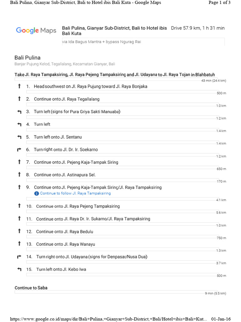 Directions to Ibis Kuta Bali Hotel | PDF | Bali